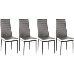 Haloyo - 4er Set-Esszimmerstühle, Esstischgruppe, Sitzgruppe, Küchenstuhl Hochlehner,grau-weiß