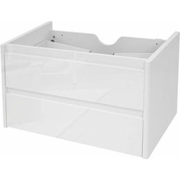 HHG - Waschbeckenunterschrank 628, Waschtischunterschrank Waschtisch Badezimmer, hochglanz Soft-Close 50x80cm weiß - white