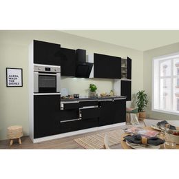 respekta - Küche Küchenzeile Leerblock grifflos Weiß Schwarz Lorena 330 cm