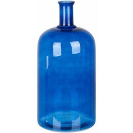Beliani Blumenvase Blau 45 cm aus Glas mit glänzender Oberfläche Wohnartikel Wohnung Zubehör Dekogefäß Rund Modern Glamourös - Blau