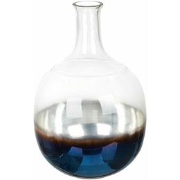 Beliani Blumenvase Schillernd / Mehrfarbig 34 cm aus Glas mit glänzender Oberfläche Handgefertigt Wohnartikel Zubehör Dekogefäß Modern - Blau