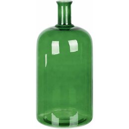 Beliani - Blumenvase Grün 45 cm aus Glas mit glänzender Oberfläche Wohnartikel Wohnung Zubehör Dekogefäß Rund Modern Glamourös - Grün