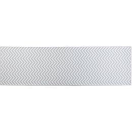 Beliani Teppich Läufer Grau u. Weiß 60 x 200 cm Rechteckig mit Zickzack Muster Modern für Flur Küche Schlafzimmer - Grau