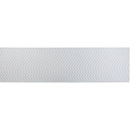 Beliani Teppich Läufer Grau u. Weiß 80 x 300 cm Rechteckig mit Zickzack Muster Modern für Flur Küche Schlafzimmer - Grau