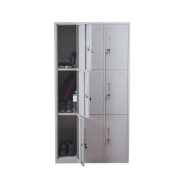 MCW Schließfach Preston T829, Schließfachschrank Wertfachschrank Spind, Metall 9 Fächer, grau