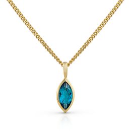 OROLINO Kette mit Anhänger 585 Gold gelb Topas blau, gelb