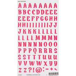 buttinette Porzellansticker "Buchstaben/Zeichen", pink, 1 Bogen