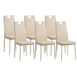 ALBATROS Esszimmerst&uuml;hle SALERNO 6er Set, Beige - Edles Italienisches Design, Polsterstuhl mit Kunstleder-Bezug, Modern Stilvoll am Esstisch - K&uuml;chenstuhl Stuhl Esszimmer hohe Belastbarkeit