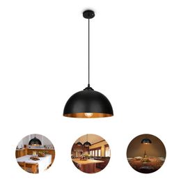 SWANEW 2x Pendelleuchte Lampenschirm Pendelleuchte Hängelampe Industrial Decken-Lampe Schwarz-gold Pendellampe