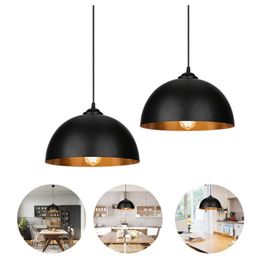 Swanew - 2x Pendelleuchte Lampenschirm Küche Hängelampe Decke Schwarz-gold Licht Beleuchtung Design