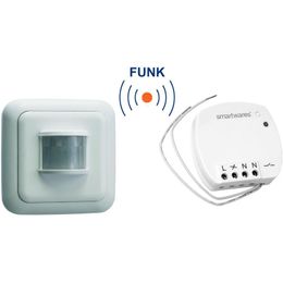 Smartwares® Smartwares - SmartHome Funk Schalter Set = Mini Funk-Einbauschalter + Bewegungsmelder 400W
