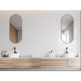 Mirrors and More - Ovaler Wandspiegel josephine mit Metall Rahmen Schwarz 30x70cm