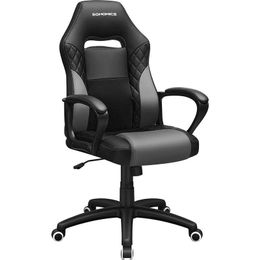 Songmics - Gamingstuhl, Bürostuhl mit Wippfunktion, Racing Chair, ergonomisch, S-förmige Rückenlehne, gut für die Lendenwirbelsäule, bis 150 kg