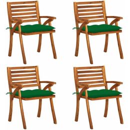 MAISONCHIC 4er Set Gartenstühle Gartensessel mit Kissen Stühle für Garten Terrasse Balkon Massivholz Akazie DE28977
