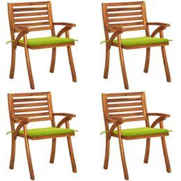 MAISONCHIC 4er Set Gartenstühle Gartensessel mit Kissen Stühle für Garten Terrasse Balkon Massivholz Akazie DE57120