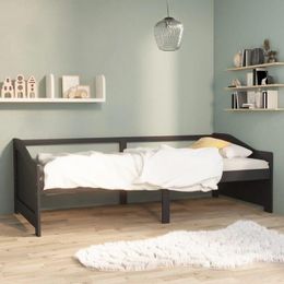 MAISONCHIC Tagesbett 3-Sitzer Einzelbett Bett für Schlafzimmer Dunkelgrau Massivholz Kiefer 90x200 cm DE49812