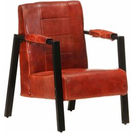 MAISONCHIC Relaxsessel tv Sessel Relaxstuhl 60x80x87 cm Dunkelbraun Echtes Ziegenleder DE77415
