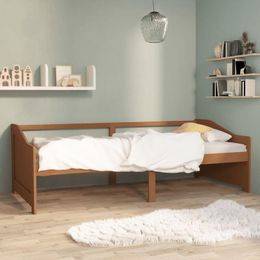 MAISONCHIC Tagesbett 3-Sitzer Einzelbett Bett für Schlafzimmer Honigbraun Massivholz Kiefer 90x200 cm DE41291