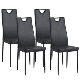 ALBATROS Esszimmerstühle SALERNO 4er Set, Schwarz -Edles Italienisches Design, Polsterstuhl Kunstleder-Bezug, Modern und Stilvoll am Esstisch - Küchenstuhl, Stuhl Esszimmer hohe Belastbarkei