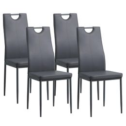 ALBATROS Esszimmerstühle SALERNO 4er Set, Grau - Edles Italienisches Design, Polsterstuhl Kunstleder-Bezug, Modern und Stilvoll am Esstisch - Küchenstuhl, Stuhl Esszimmer hohe Belastbarkeit