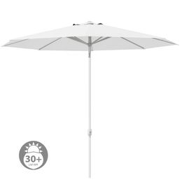 Balkon Sonnenschirm weiß 3,5 m rund, Aluminium-Gestell weiss, Polyester-Stoff | paramondo interpara (ohne Standfuß, ohne zusätzliche Belüftung)