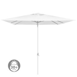 Sonnenschirm / Balkonschirm 3x3m quadratisch / Stofffarbe weiss / Gestell weiss | paramondo interpara (ohne Standfuß, ohne zusätzliche Belüftung)