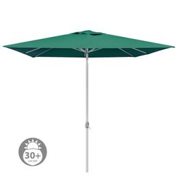 Sonnenschirm / Balkonschirm 3x3m quadratisch / Stofffarbe grün / Gestell silber | paramondo interpara (ohne Standfuß, ohne zusätzliche Belüftung)