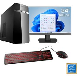 CSL Speed V21817 PC-Komplettsystem (24", Intel® Pentium Gold G6400, 8 GB RAM, 500 GB SSD), schwarz