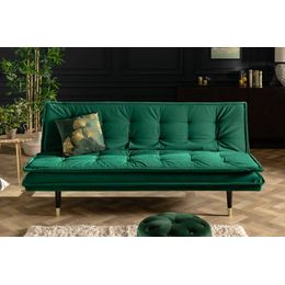 Riess Ambiente Design 3er Sofa MAGNIFIQUE 185cm smaragdgrün Samt Schlafsofa