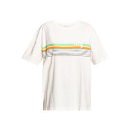 Roxy T-Shirt &raquo;Vibrations Beach&laquo; wei&szlig; M M Stoff: Baumwoll-NoppenStoff [150 g/m2]