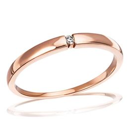 Goldmaid Goldring roségoldfarben 17 Solitär Ring
