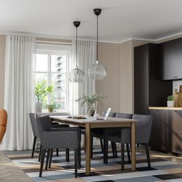 IKEA STRANDTORP / MÅRENÄS Tisch und 6 Armlehnstühle