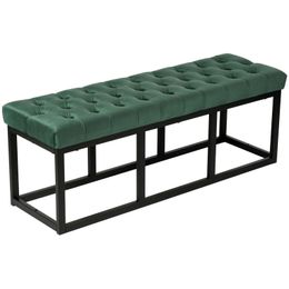 CLP Sitzbank Polson, modern, schwarzes Metallgestell, gestepptes Samt, Bodenschoner, f&uuml;r Wohnzimmer, Flur oder Schlafzimmer