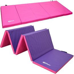 Eyepower 5cm Thick: 300x100 Foldable Gymnastics Mat for Home - Padded Gym Mat Crash Mat - pink