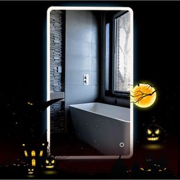Badezimmerspiegel led Badspiegel mit Beleuchtung Wandspiegel ,Cool White,LCD abgerundete Ecken (80x60cm)