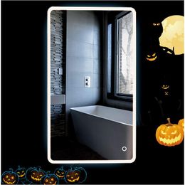 Badezimmerspiegel led Badspiegel mit Beleuchtung Wandspiegel ,Cool White,LCD abgerundete Ecken (50x70cm)