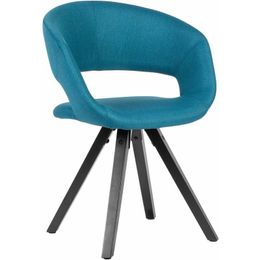 FineBuy - Esszimmerstuhl Stoff mit schwarzen Beinen Retro Stuhl, Küchenstuhl mit Lehne, Polsterstuhl Maximalbelastbarkeit 110 kg