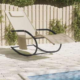 MAISONCHIC - Gartenliege Sonnenliege Schaukelliege für Garten, Balkon und Terrrasse Creme Stahl und Textilene DE29935