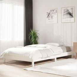 MAISONCHIC Stapelbett Einzelbett Bett für Schlafzimmer Weiß 90x200 cm Massivholz Kiefer DE78730