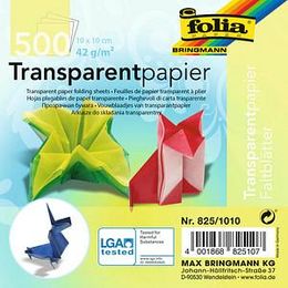 Folia Faltblätter transparent 10 x 10 cm mehrfarbig 500 Blatt