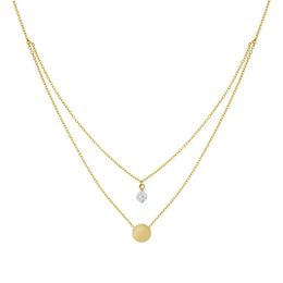 Diamonds by Ellen K. Collierkettchen FASCINATION BY ELLEN K. "Gold 375 zweifarbig Zirkonia" Halsketten Gr. 45cm, Gold, Länge: 45 cm Breite: 7.0 mm, gelb Damen Colliers