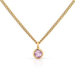 Kette mit Anhänger OROLINO "585 Gold Amethyst 5mm" Halsketten Gr. 42/45cm, Gold, Länge: 45 cm Breite: 6.0 mm, gelb (gelb, lila) Damen Ketten mit Anhänger