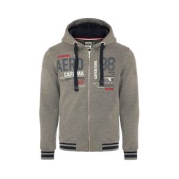 Carisma Sweatjacke Herren Gr&ouml;&szlig;e L grau / kirschrot / wei&szlig;