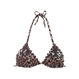 Lascana Bikinitop 'Lexa' Damen Größe 65/70 beige / schwarz