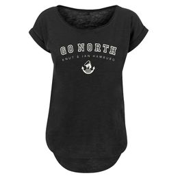 F4NT4STIC Shirt 'Go North Knut & Jan Hamburg' female Black size XXXL