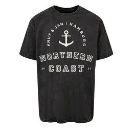 F4NT4STIC Shirt 'Northern Coast Nordsee Knut & Jan Hamburg' Herren Gr&ouml;&szlig;e L schwarz / wei&szlig;