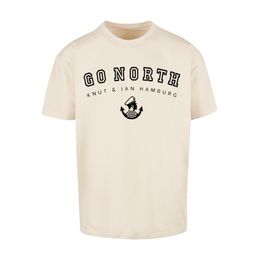 F4NT4STIC T-Shirt 'Go North Knut & Jan Hamburg' Herren Gr&ouml;&szlig;e XS sand / schwarz