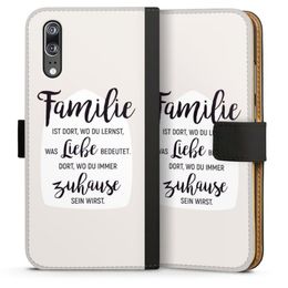 DeinDesign Handyhülle Familie ist Liebe, Huawei P20 Hülle Handy Flip Case Wallet Cover Handytasche Leder
