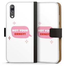 DeinDesign Handyhülle Not Your Ernst, Huawei P20 Hülle Handy Flip Case Wallet Cover Handytasche Leder