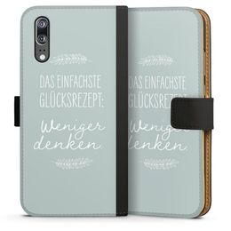 DeinDesign Handyhülle Das einfachste Glücksrezept, Huawei P20 Hülle Handy Flip Case Wallet Cover Handytasche Leder